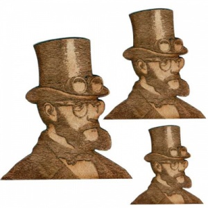 Steampunk Gentleman MDF People Wood Shape